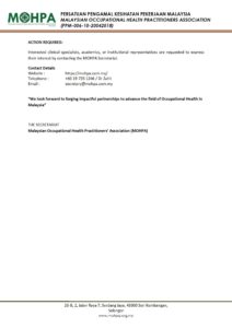 MOHPA – Malaysian Occupational Health Practitioners Association